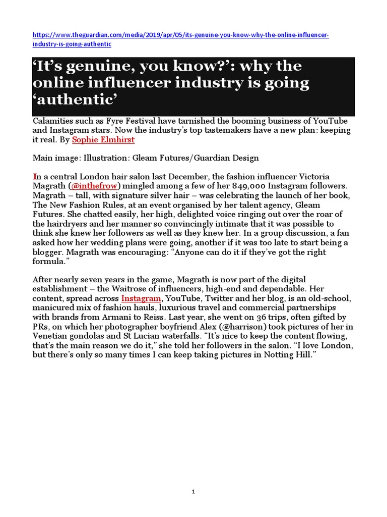 It's Genuine, You Know' Why The Online Influencer Industry Is Going ...