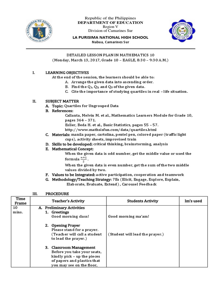 La Purisima National High School: Republic of The Philippines | PDF ...