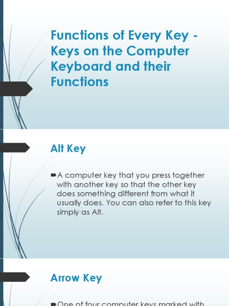 Computer Keyboard Keys & Functions | PDF | Control Key | Computer Keyboard