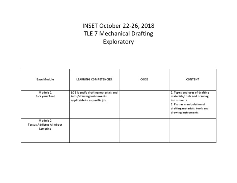 Mechanical Drafting Learning Modules | PDF
