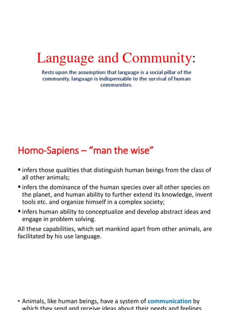 Language and Community | PDF | Speech | Communication