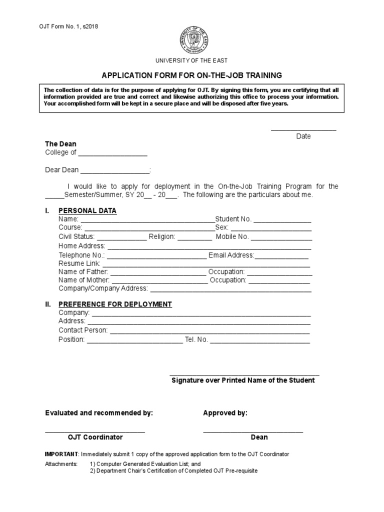 OJT FORM 1 s2018 | PDF | Information Science | Information Technology ...