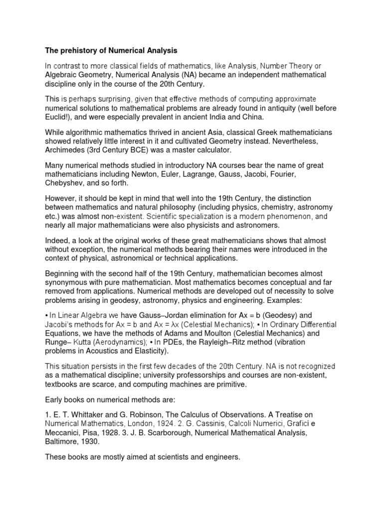 Numerical Analysis Introduction | PDF | Numerical Analysis | Partial Differential Equation