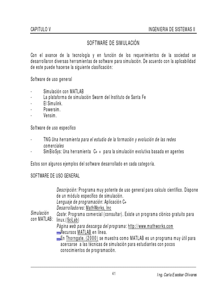 Software de Simulacion | PDF | Matlab | Simulación