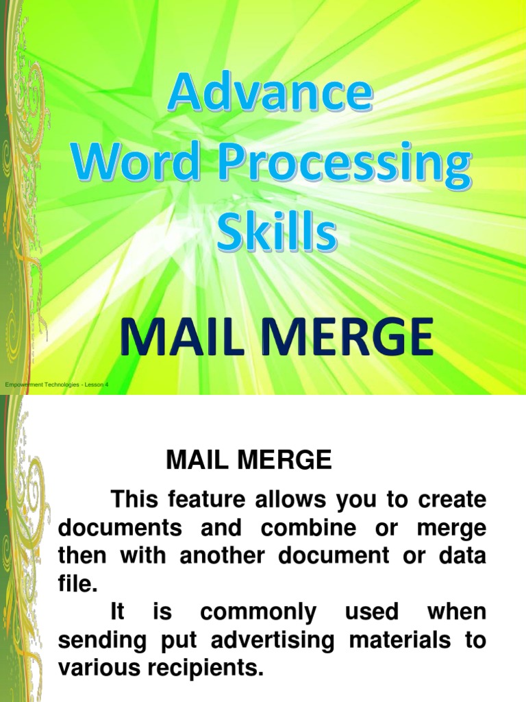 Steps to Create a Mail Merge in Microsoft Word | PDF | Communication ...