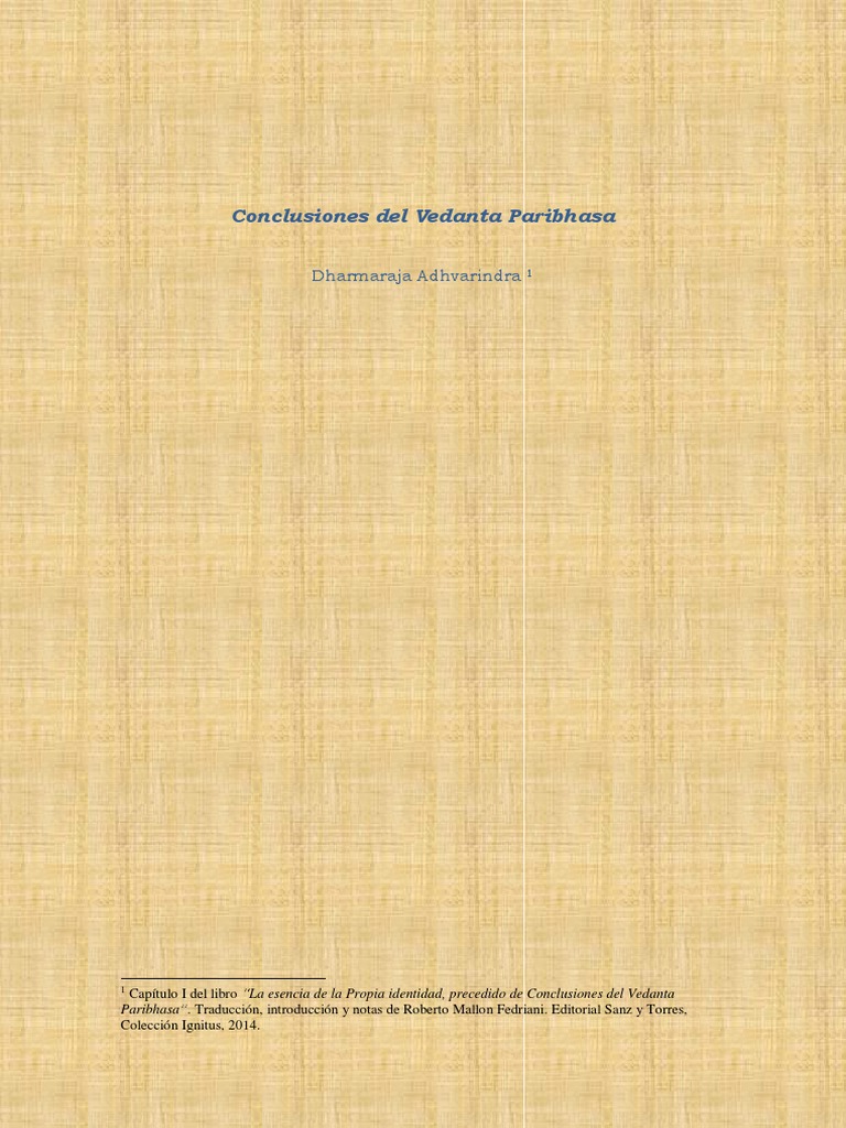 Las Materia Del Vedanta Advaita | PDF | Mantman (hinduismo) | Existencia