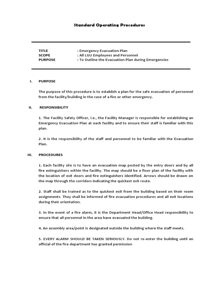 Ensuring Safety Through Preparedness: A Standard Operating Procedure ...