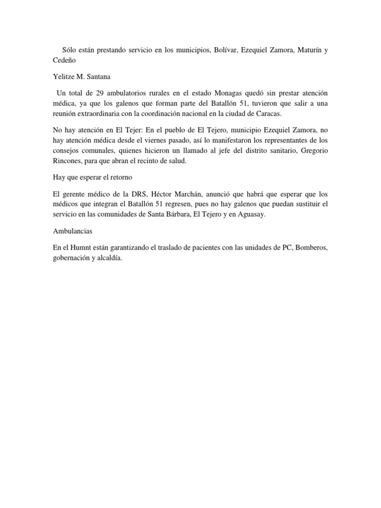 Ambulatorios Rurales. | PDF | Enfermería | Cuidado de la salud