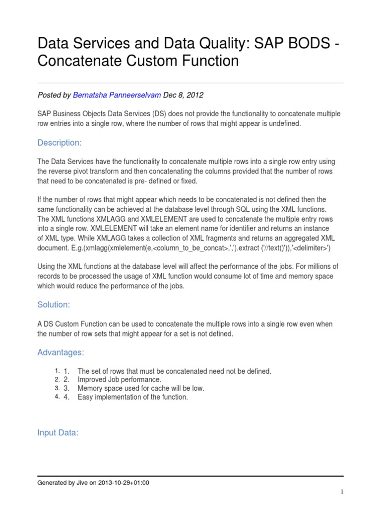 Bods Concatenate Custom Function Pdf Subroutine Xml