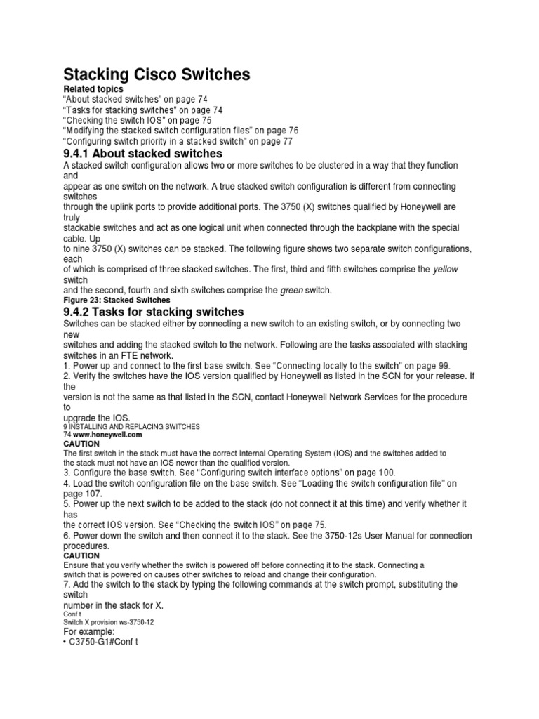 Stacking Cisco Switches | PDF | Network Switch | Ios