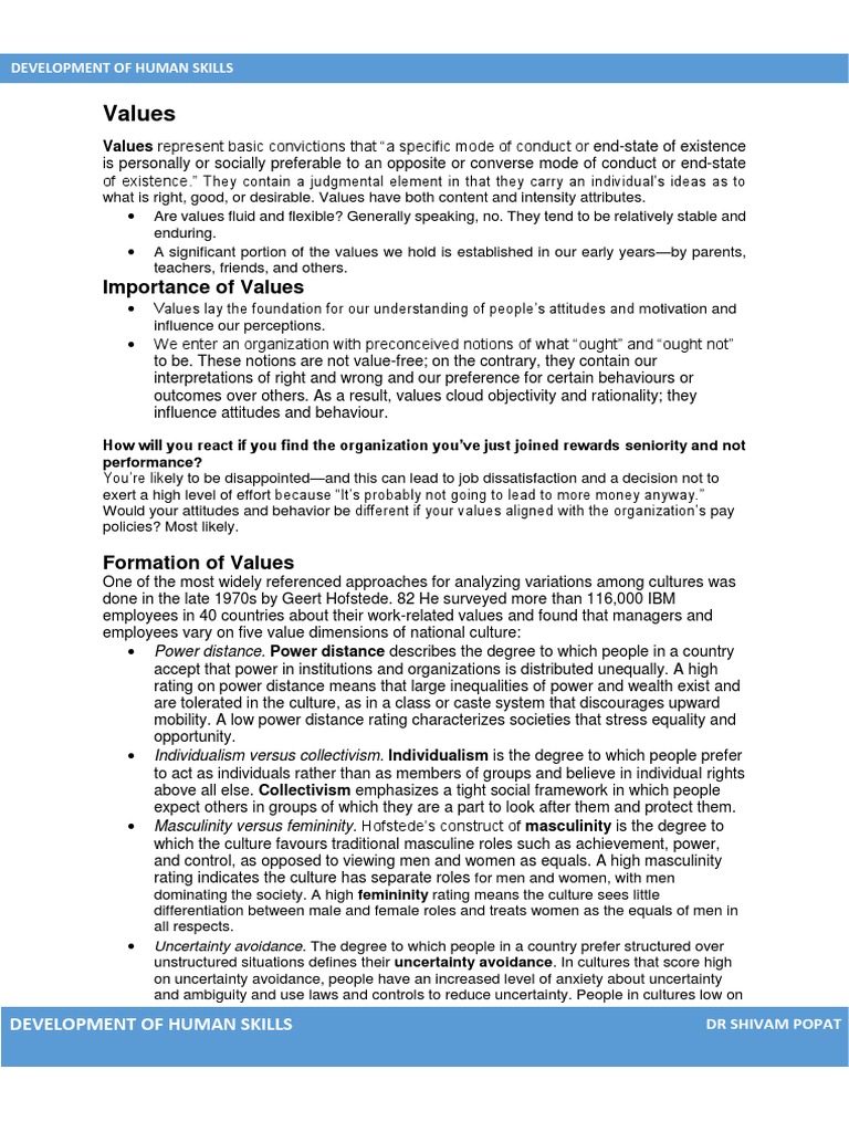 Importance of Values | PDF | Value (Ethics) | Forgiveness