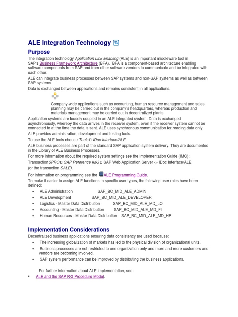ALE Technology | PDF | Sap Se | Application Software