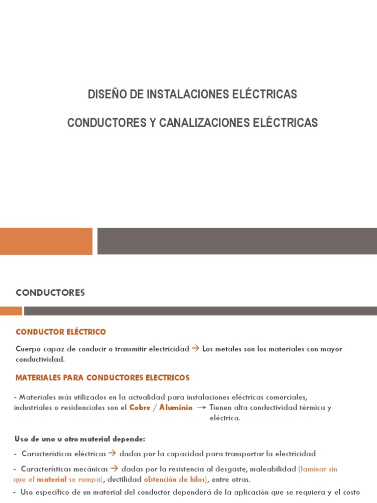 Conductores y Canalizaciones Eléctricas (1418) | PDF | Rieles | Aluminio