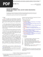 C173 Air Content of Freshly Mixed Concrete by Volumetric Method | PDF ...