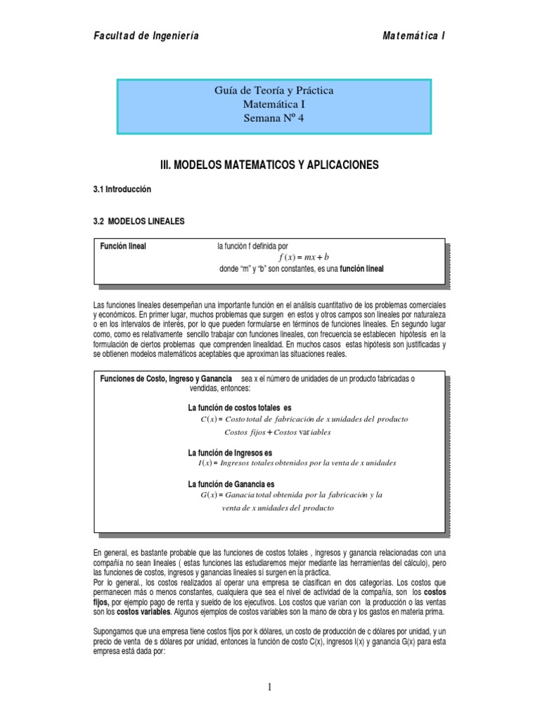 Modelos Matematicos PDF | PDF | Logaritmo | Linealidad
