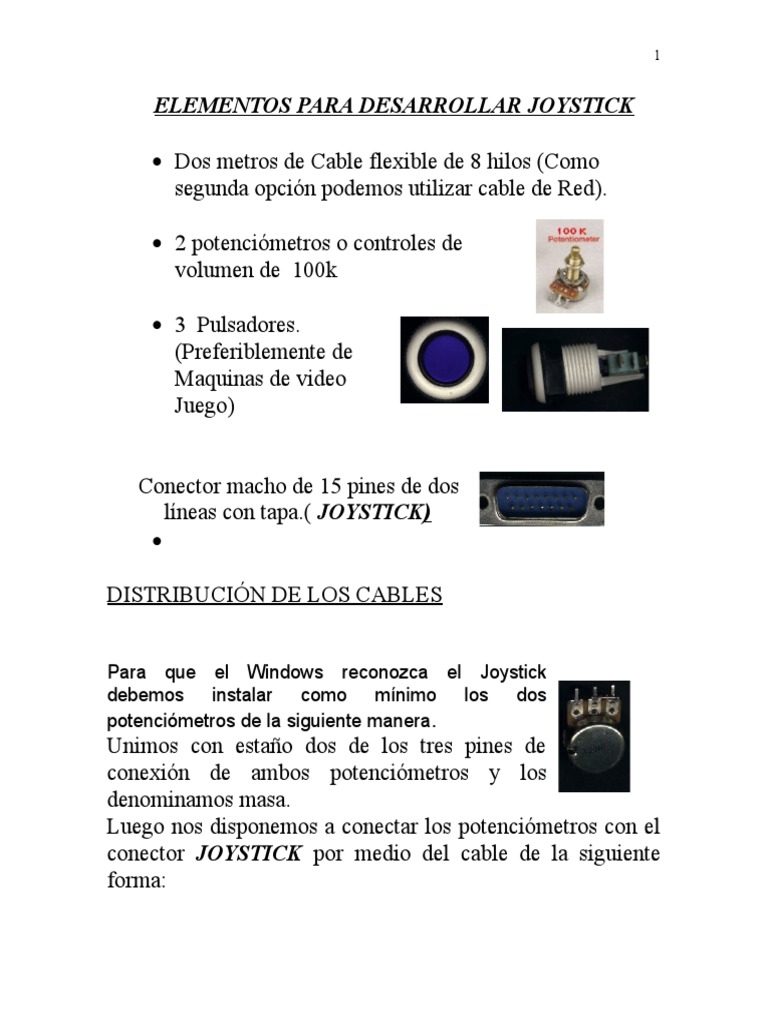 Partes y materiales para joystick | PDF | Electrónica | Bienes ...
