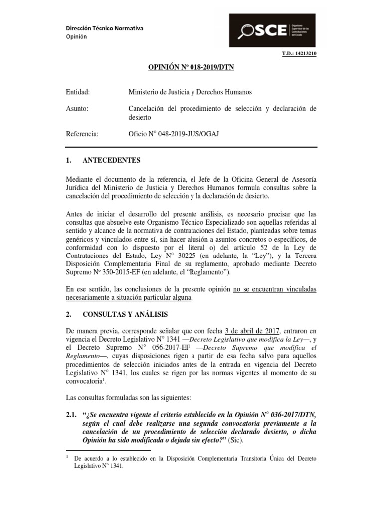 Opinion Osce 018-19 | PDF | Regulación | Justicia