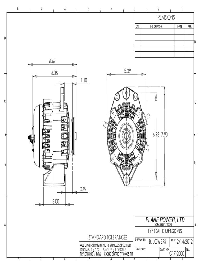 Plane Power ALT-FLX Alternator Dimensions | PDF