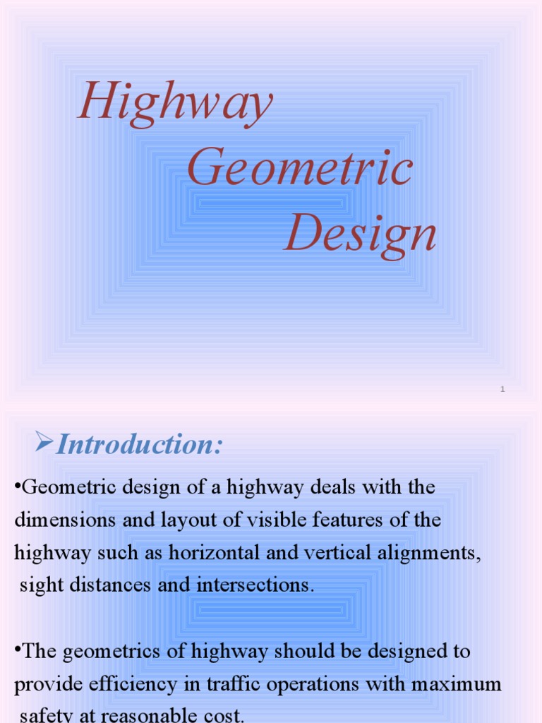 Highway Geometric Design Essentials | PDF | Lane | Road