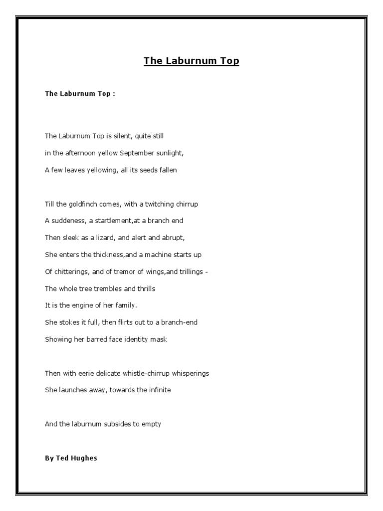 The Laburnum Top | PDF | Poetry
