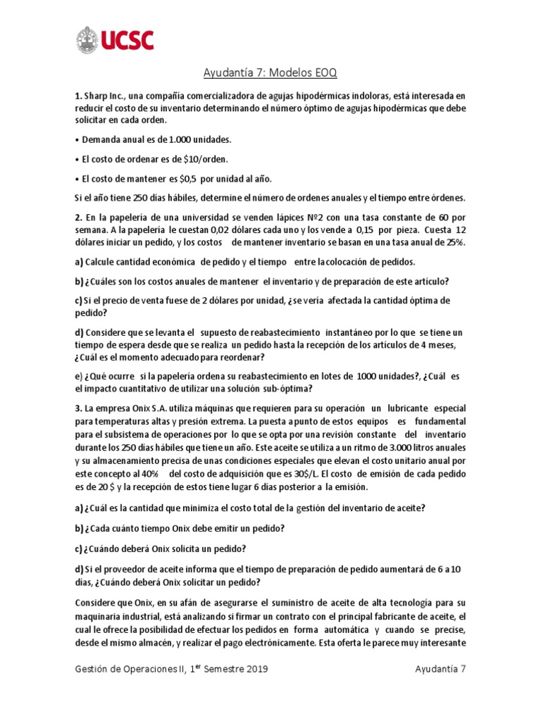 Modelos Eoq | PDF | Inventario | Business