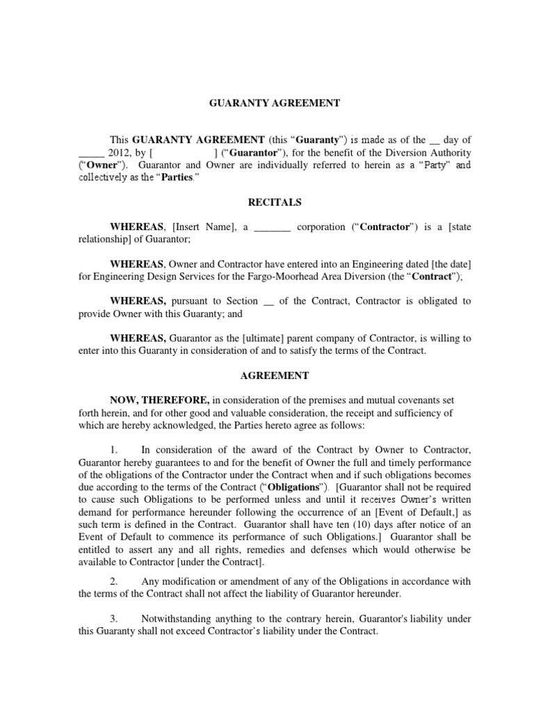 Parent Company Guaranty PDF | PDF | Guarantee | Virtue