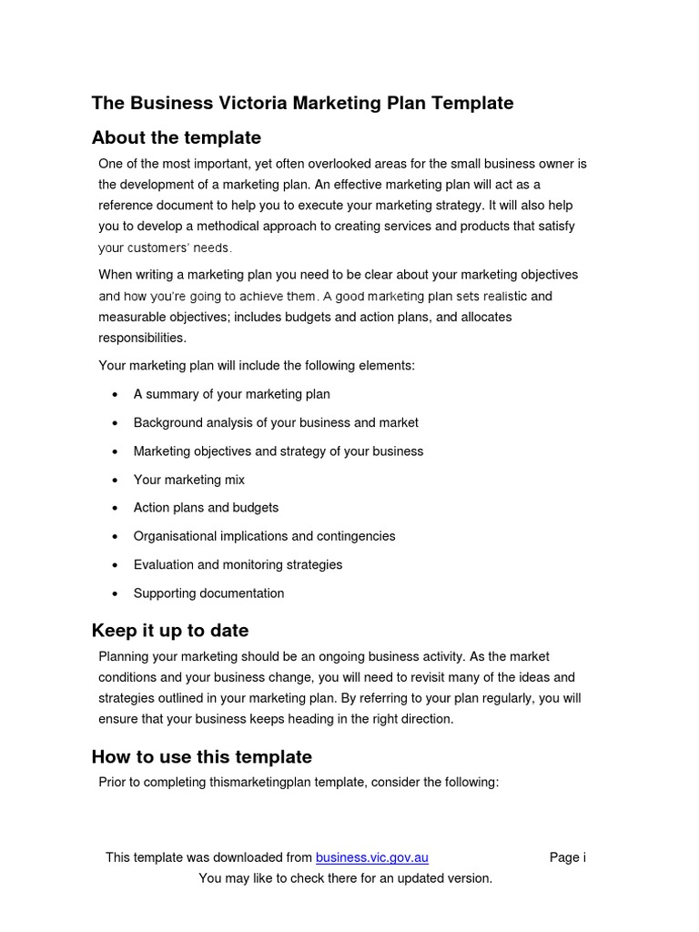 Marketing Plan Template | Download Free PDF | Marketing | Goal