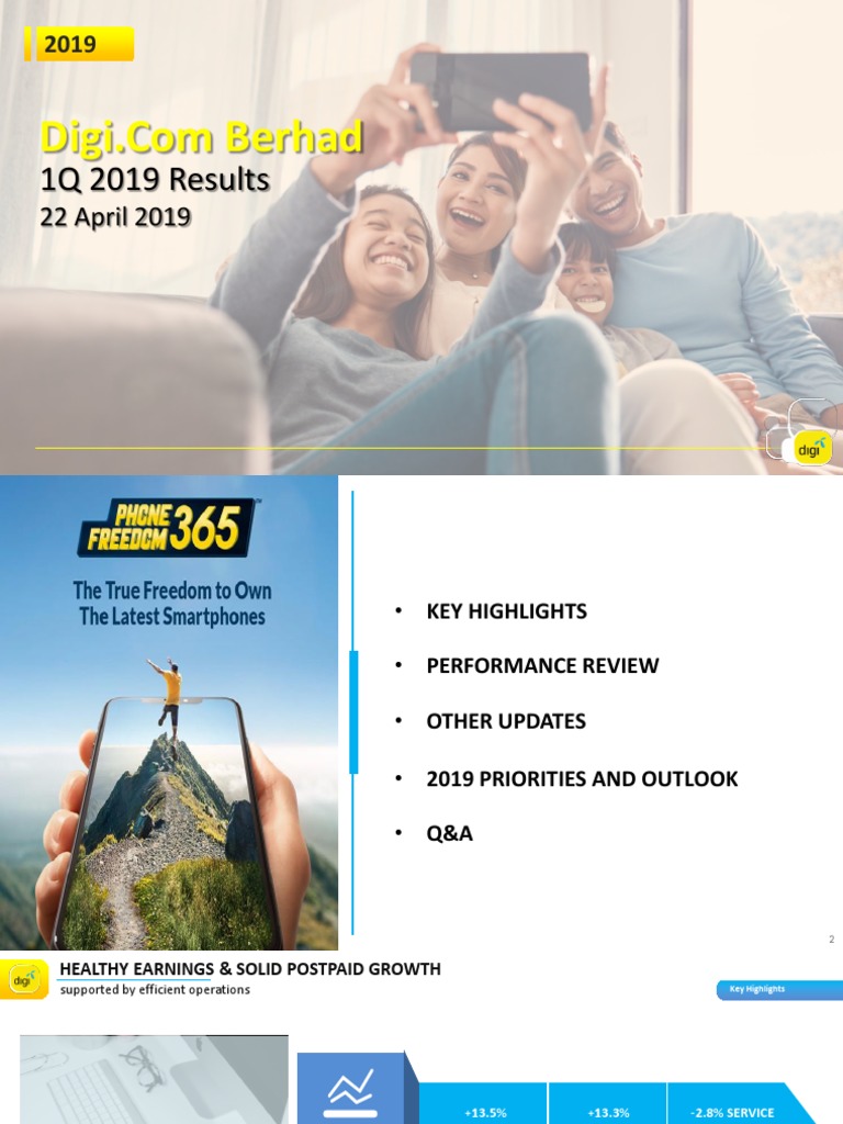 Digi Com Berhad 1q 2019 Results Highlights Growth Pdf Earnings