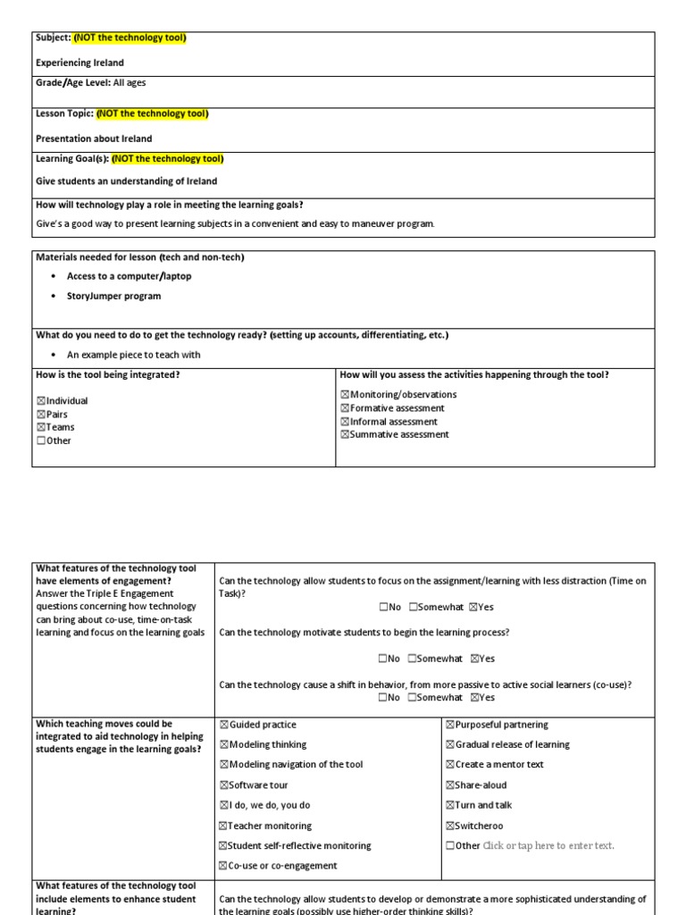 It Planning Form-Eledebook | PDF | Learning | Creativity