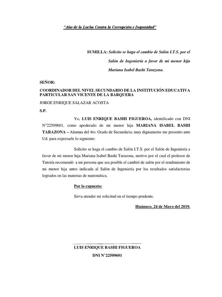 Modelo de Solicitud | PDF