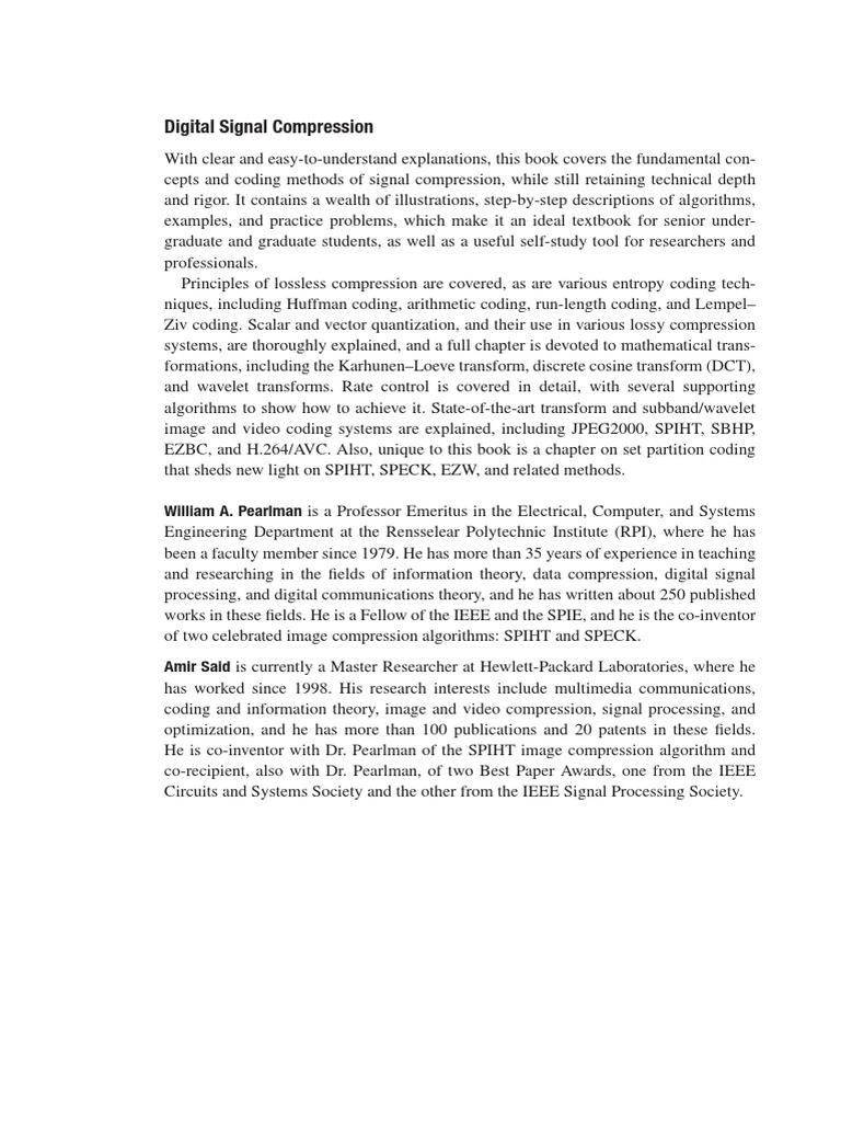 Digital Signal Compression | Download Free PDF | Data Compression | Algorithms