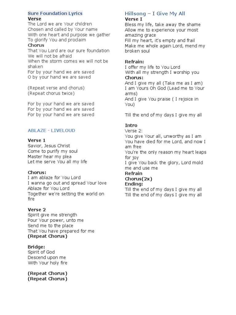 Chorus: Verse Verse I | PDF | Refrain | Song Structure