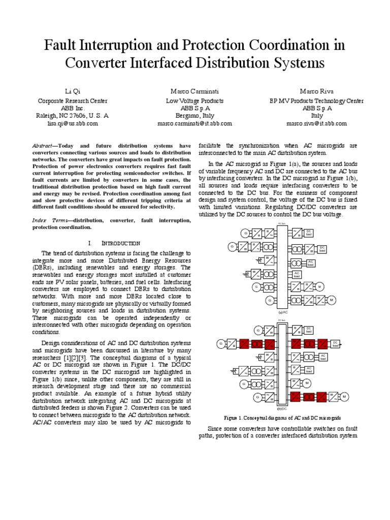 Fault Interruption and Protection Coordination in Converter Interfaced Distribution Systems ...