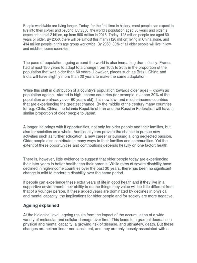 Ageing Explained | PDF | Ageing | Old Age