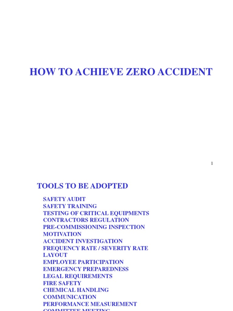 How To Achieve Zero Accident | PDF | Audit | Safety