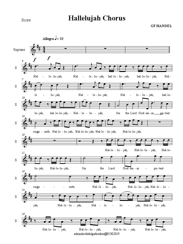 Hallelujah Chorus - Soprano | PDF