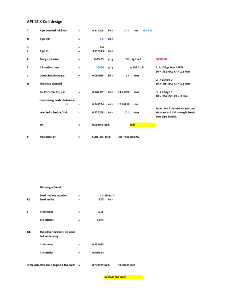 API 12K Coil Design Specifications | PDF