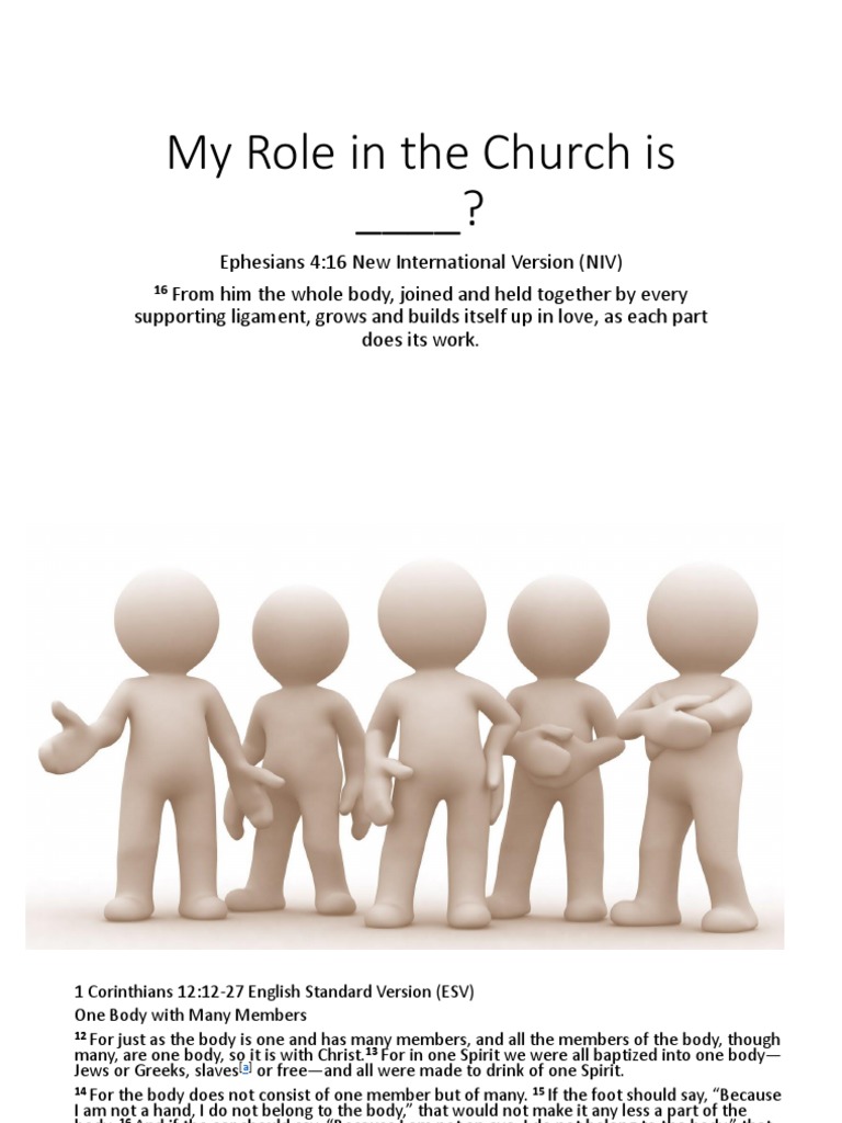 My Role in The Church Is? | PDF | Jesus | Baptism