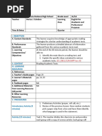 Week 1 Eapp Lessonplan | PDF | Lesson Plan | Learning