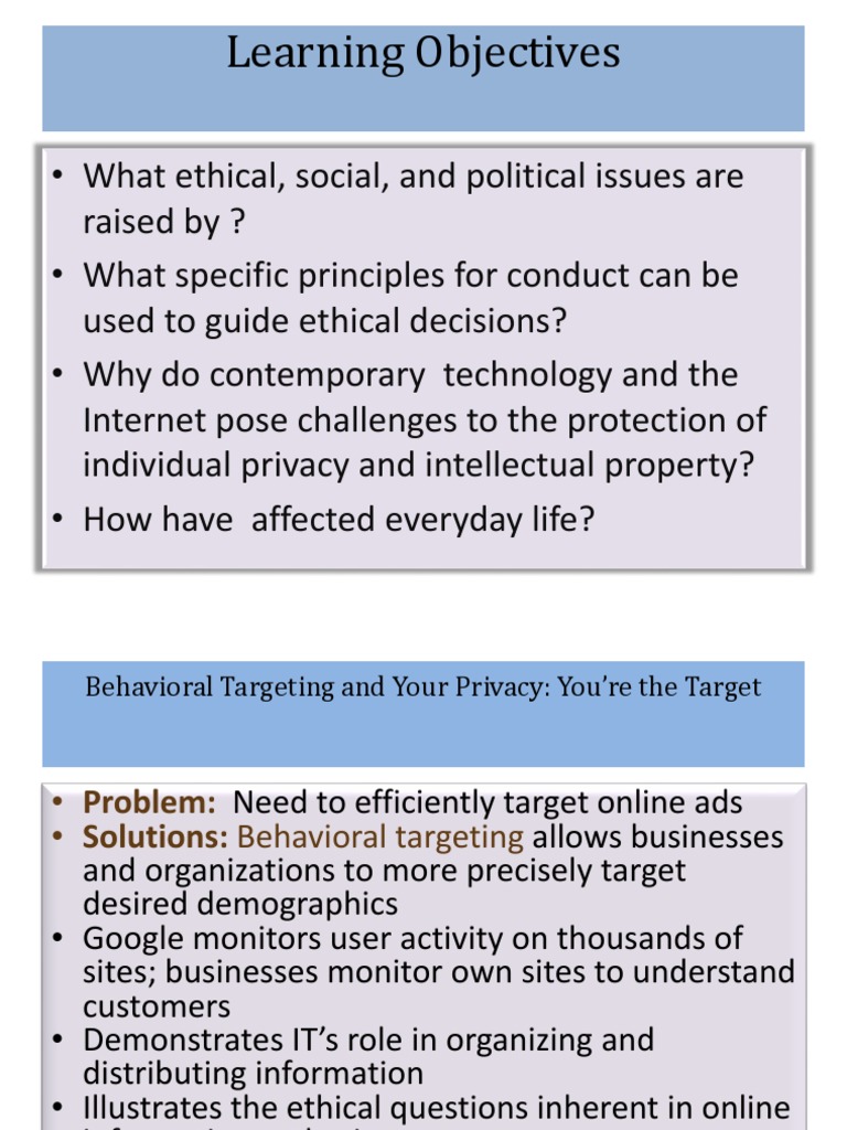 Learning Objectives | PDF | Data | Privacy