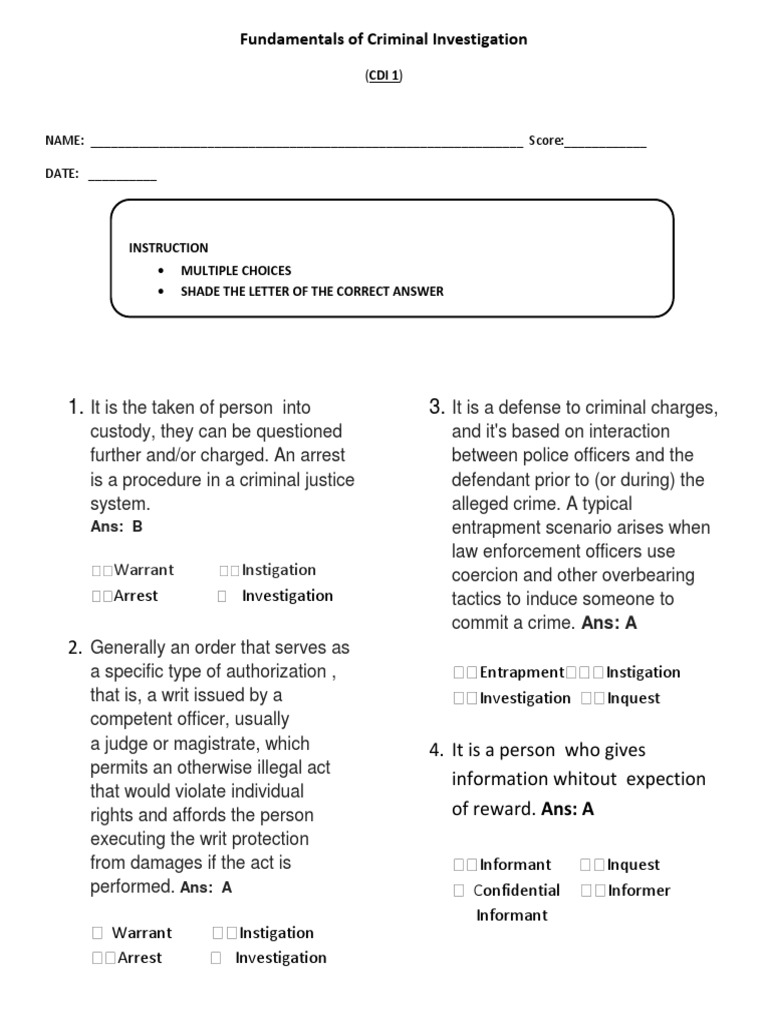 Fundamentals of Criminal Investigation | PDF | Informant | Arrest