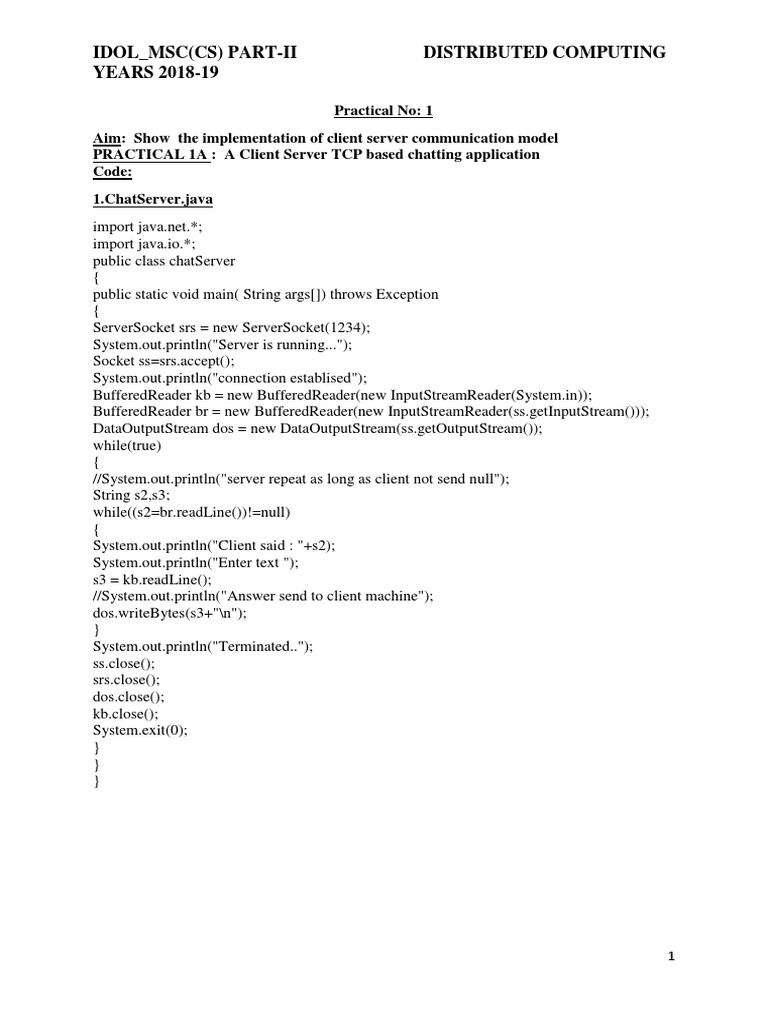 Idol - MSC (CS) Part-Ii Distributed Computing YEARS 2018-19 | PDF ...