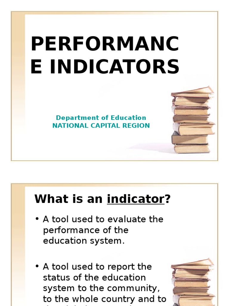 Performanc E Indicators: Department of Education National Capital ...