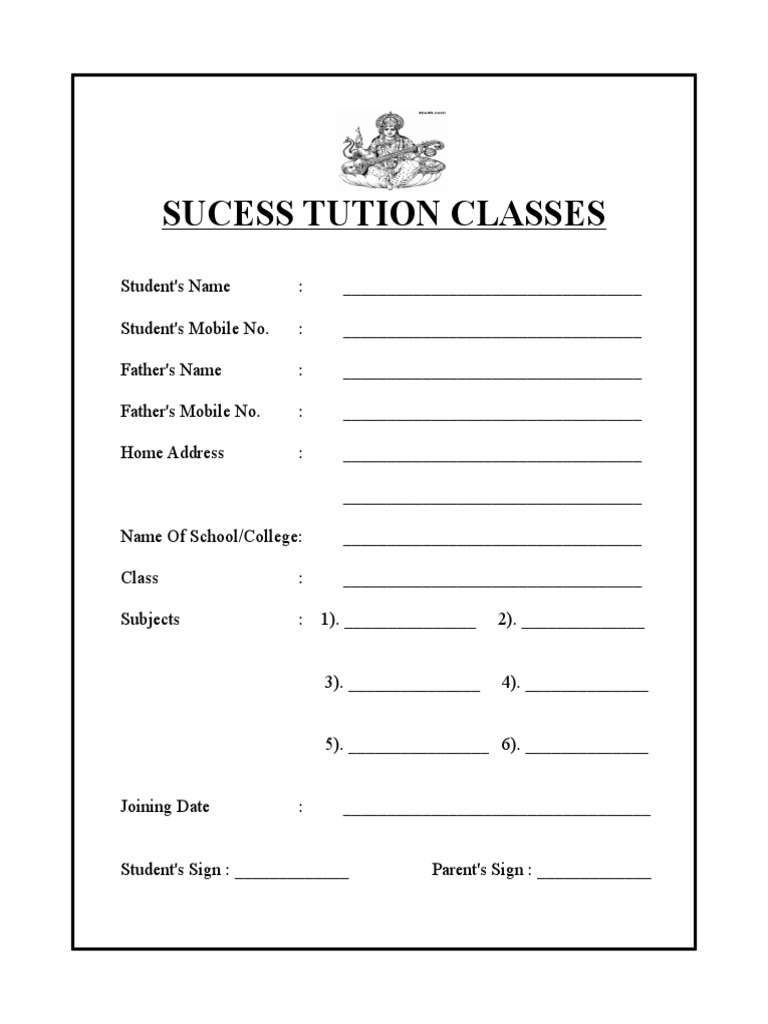 Tuition Registration Form | PDF