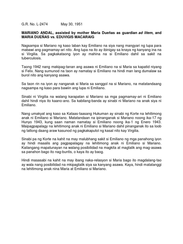 Andal vs. Macaraig | PDF