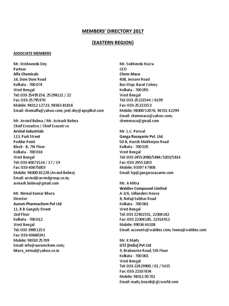 Microsoft Word - IPA Membership Directory | PDF | Tamil Nadu | Kolkata