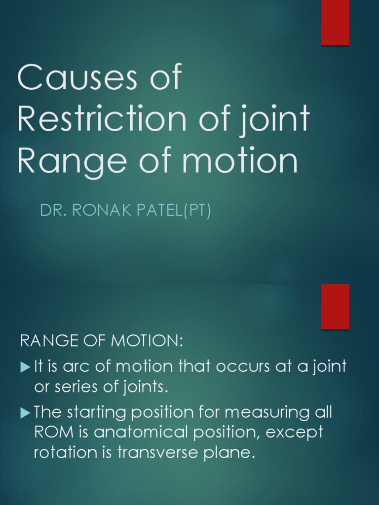 Causes of Restriction of ROM | PDF | Joint | Muscle