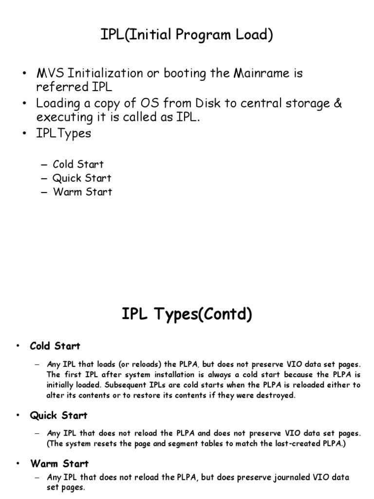 IPL (Initial Program Load) | PDF | Booting | Operating System