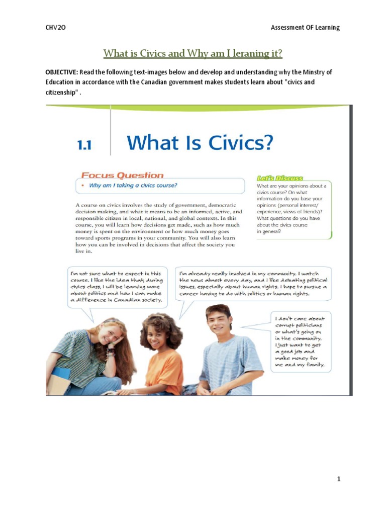 What Is Civics and Why Am I Leraning It Assignment PDF | PDF | Critical ...