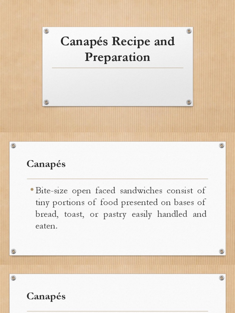 Canapés Recipe and Preparation | PDF